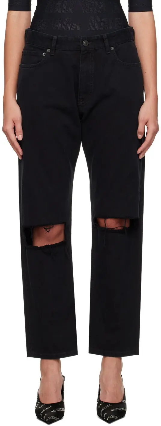 Balenciaga Straight-leg Denim Jeans With Knee Slits