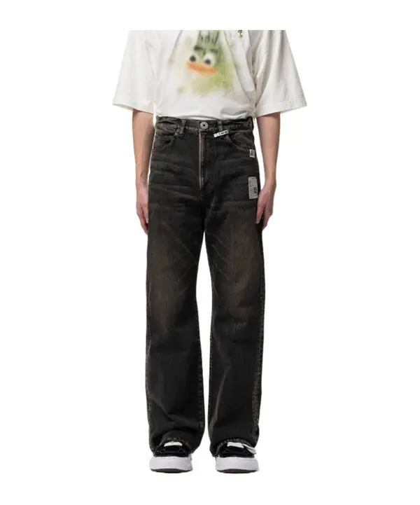 Mihara Yasuhiro Flared Vintage-washed Denim Pants