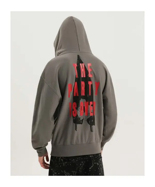 1989 STUDIO Graphic Back Print Hoodie - Dark Gray