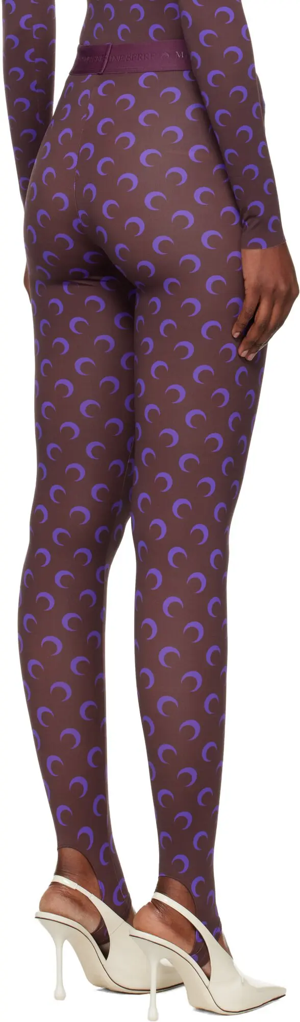MARINE SERRE Moon-print Jersey Leggings - Red
