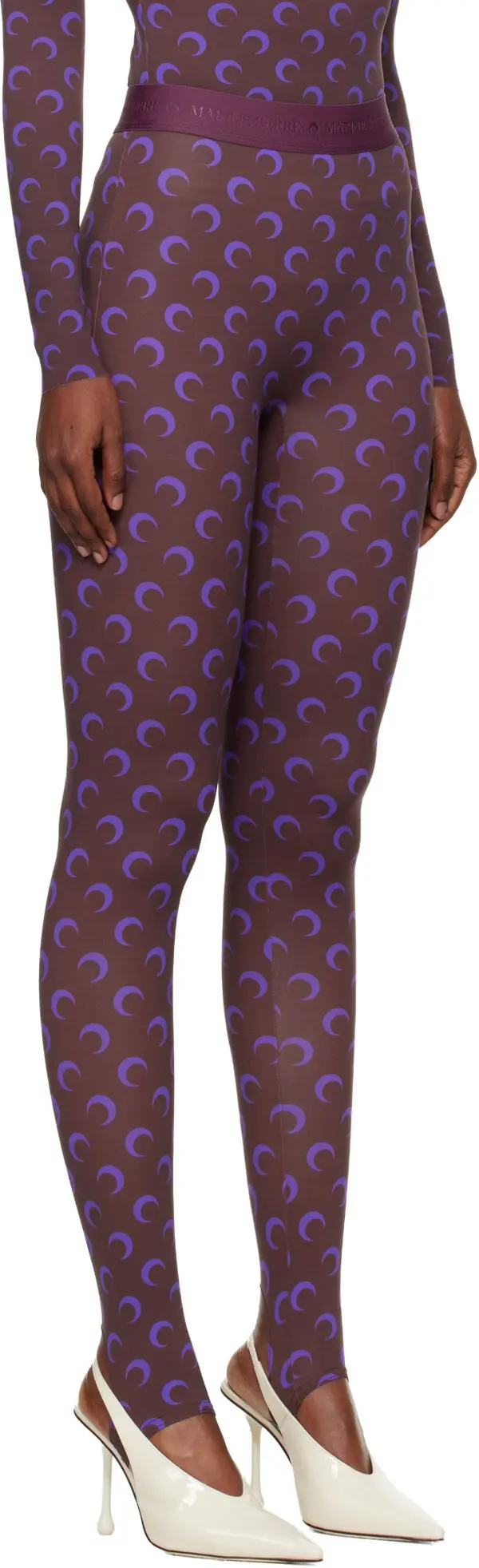 MARINE SERRE Moon-print Jersey Leggings - Red
