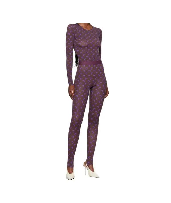 MARINE SERRE Moon-print Jersey Leggings - Red