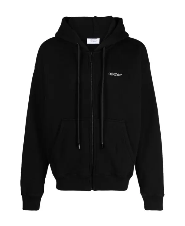 Off-White Zip-up Logo Embroidered Jacket