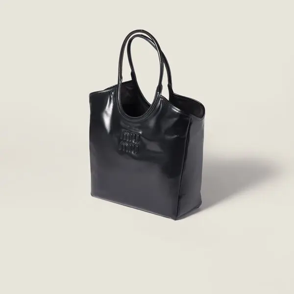 Miu Miu Embossed Leather Tote Bag - Black | Editorialist