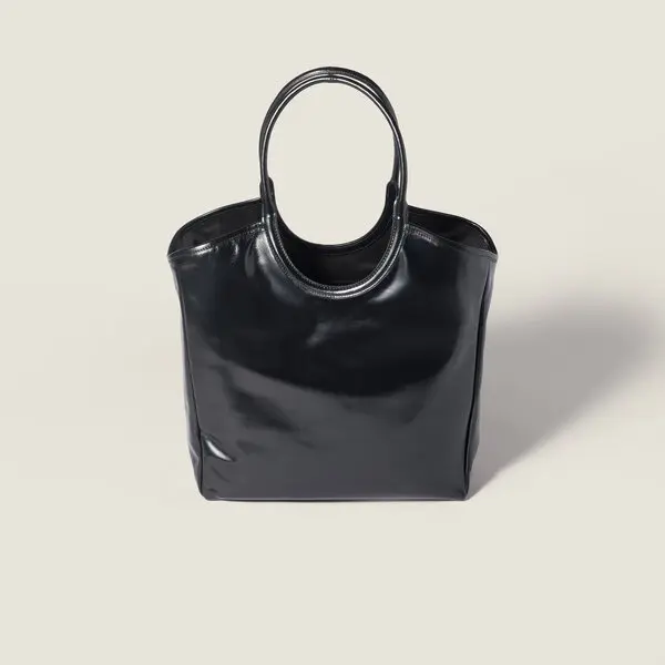 Miu Miu Embossed Leather Tote Bag - Black | Editorialist