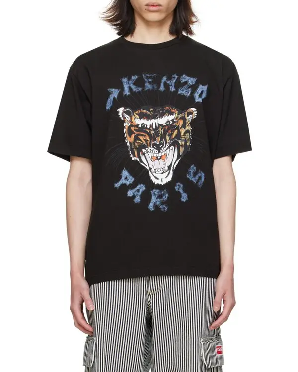 Kenzo Logo Tiger Printed Crewneck T-shirt