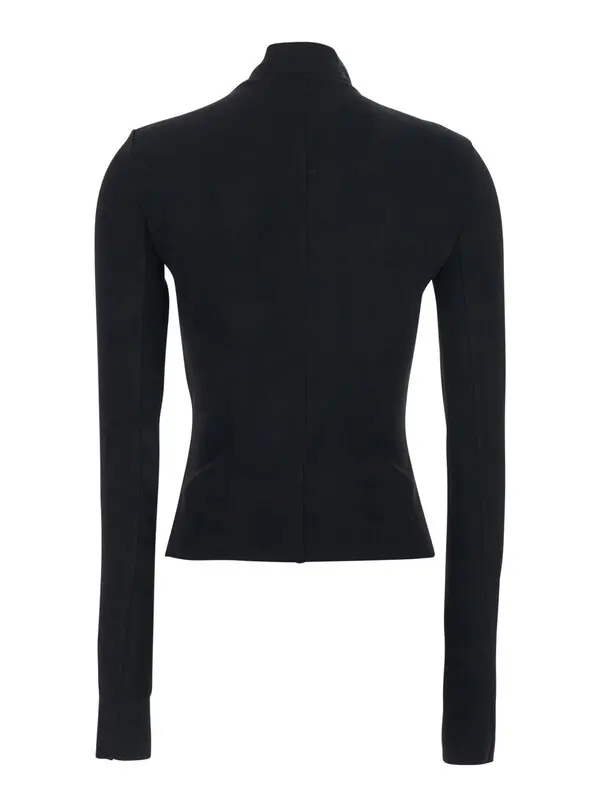 Rick Owens Long Sleeve Asymmetrical Zip Jacket - Black