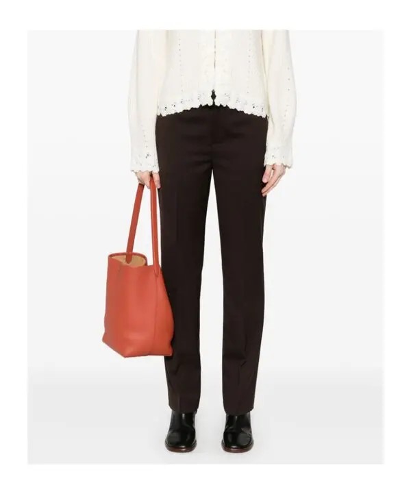 TWINSET Straight-leg Tailored Trousers - Coffee