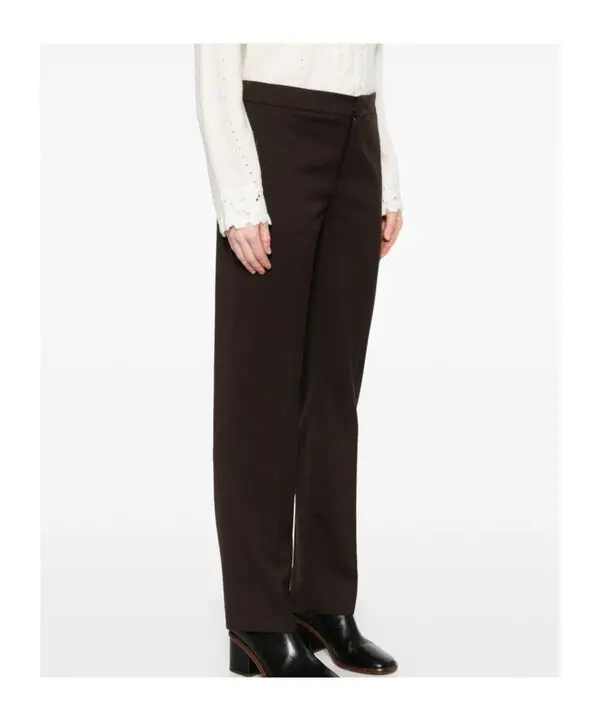 TWINSET Straight-leg Tailored Trousers - Coffee