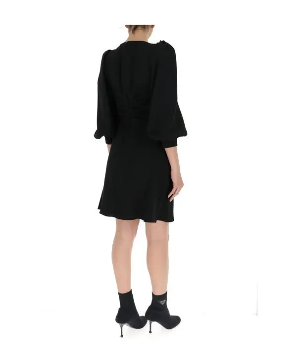 Celine V-neck Twisted Knit Dress - Black