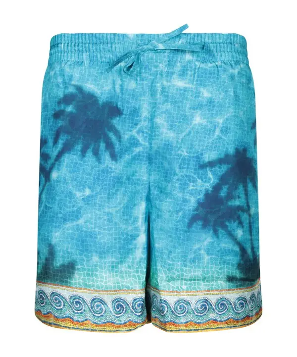 Casablanca Poolside Emblem Shorts - Blue
