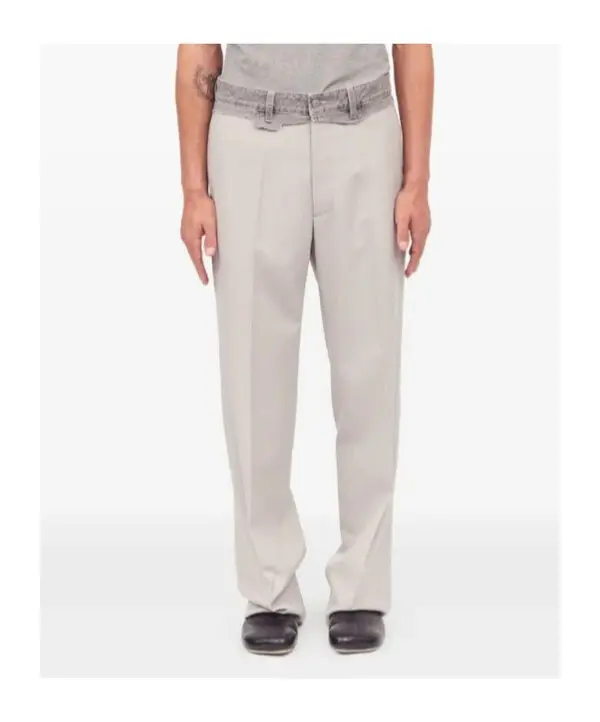 MAISON MARGIELA Belted Pleated Trousers - White