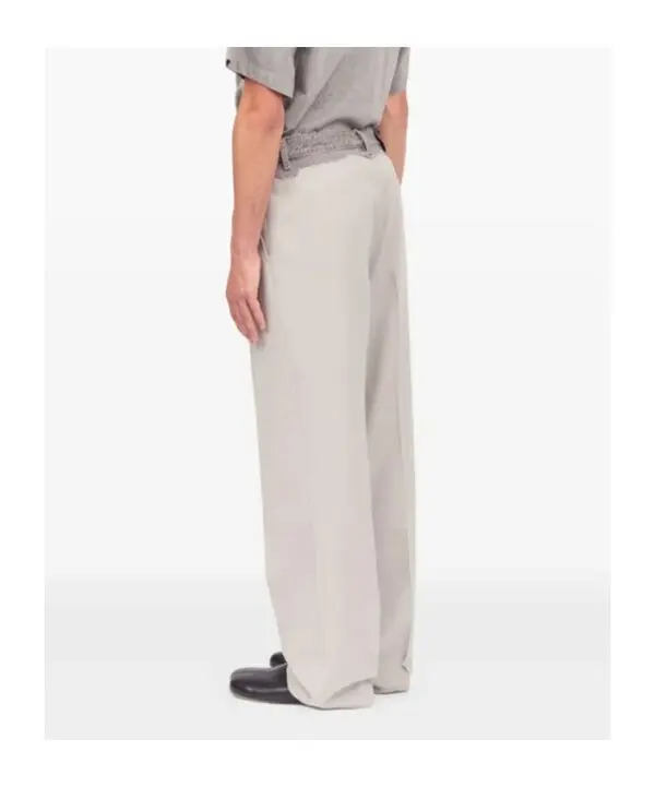 MAISON MARGIELA Belted Pleated Trousers - White