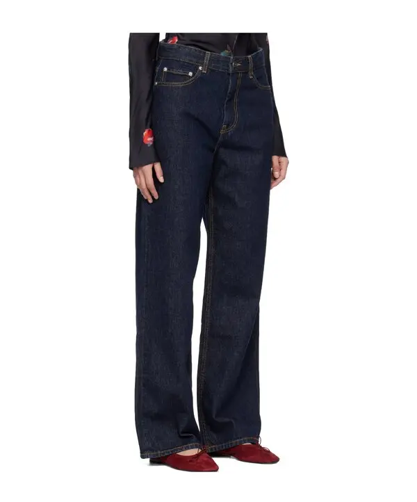 GANNI Izy Straight Leg Jeans - Blue
