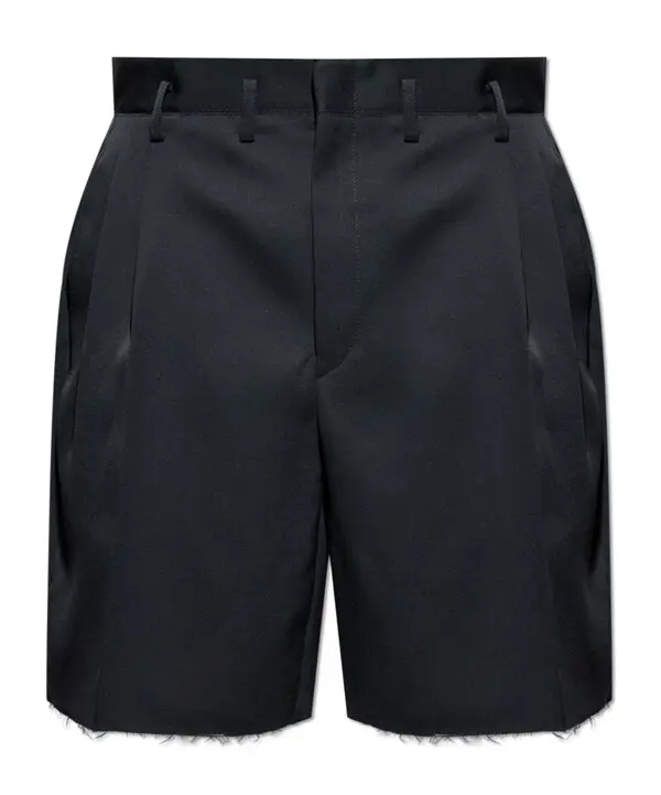 MAISON MARGIELA Pleated Shorts With Striped Lining - Black