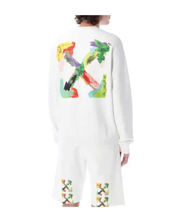 Off-White Crewneck Sweatshirt With Graphic Print