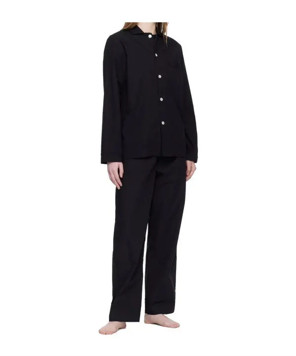 TEKLA Collared Pajama Shirt - All-black