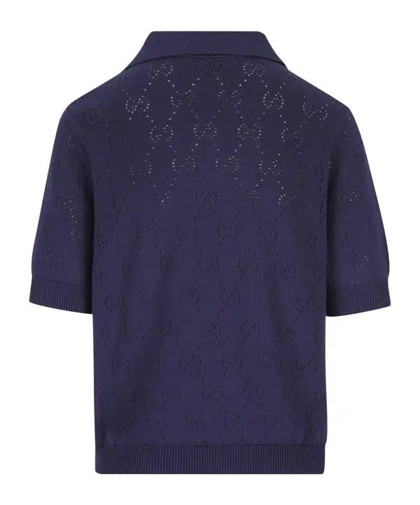 Gucci Gg All-over Openwork Short-sleeved Polo Shirt