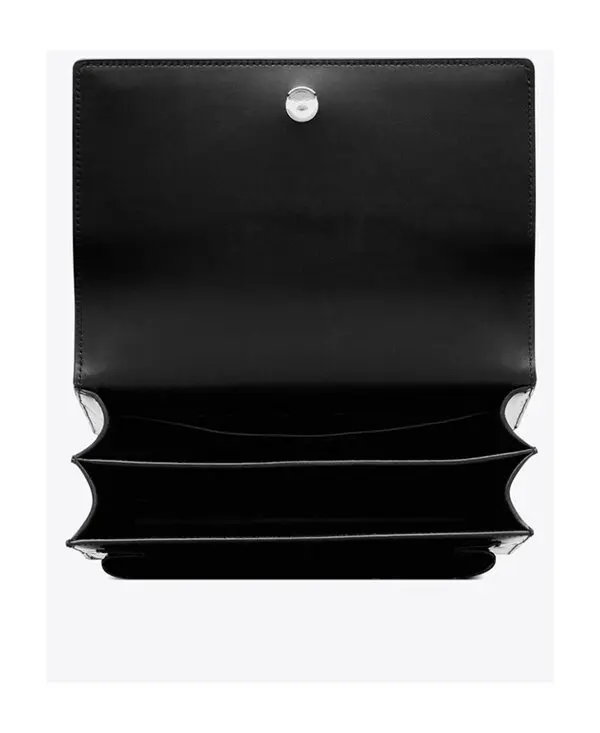 Saint Laurent Sunset Medium In Shiny Leather - Black