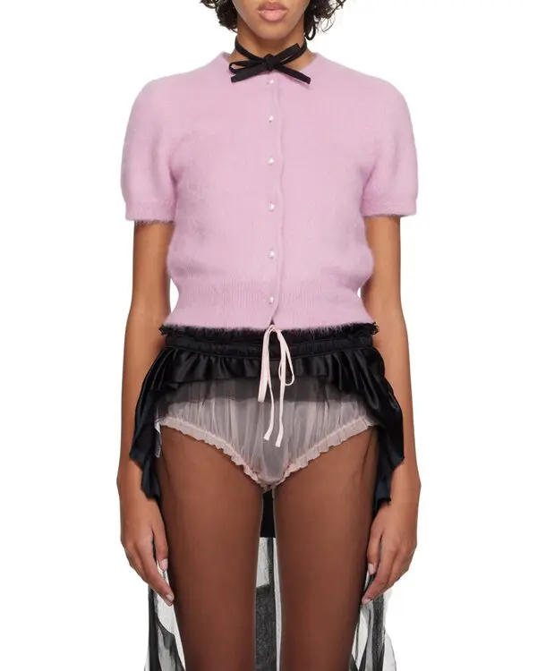 MAISON MARGIELA Cropped Knitted Cardigan