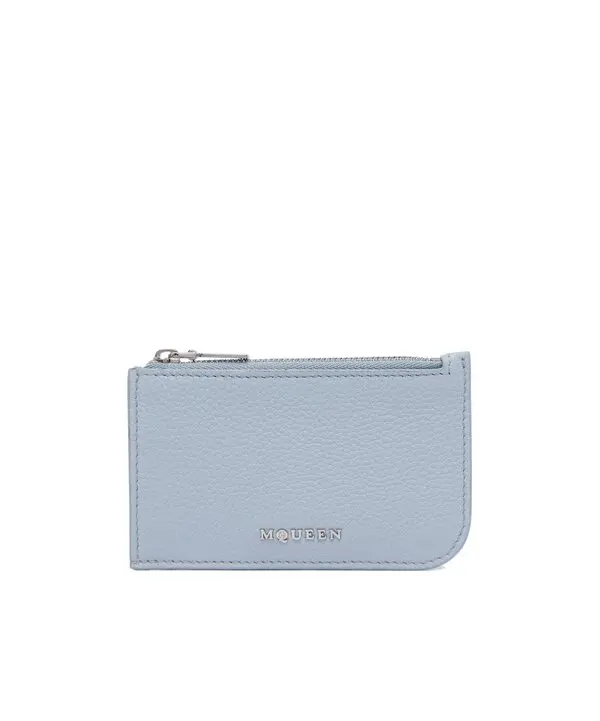 Alexander McQueen Logo Plaque Zipped Wallet - Gray