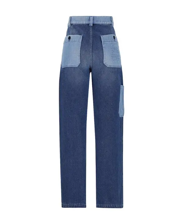 Etro Patchwork Logo-embossed Straight-leg Jeans