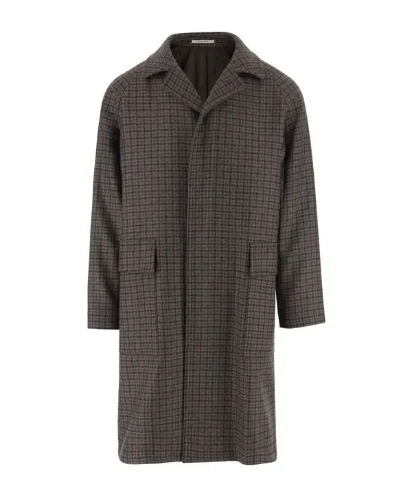 Tagliatore Long Sleeved Checked Coat