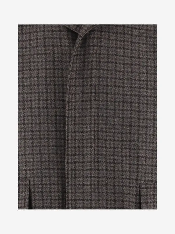 Tagliatore Long Sleeved Checked Coat