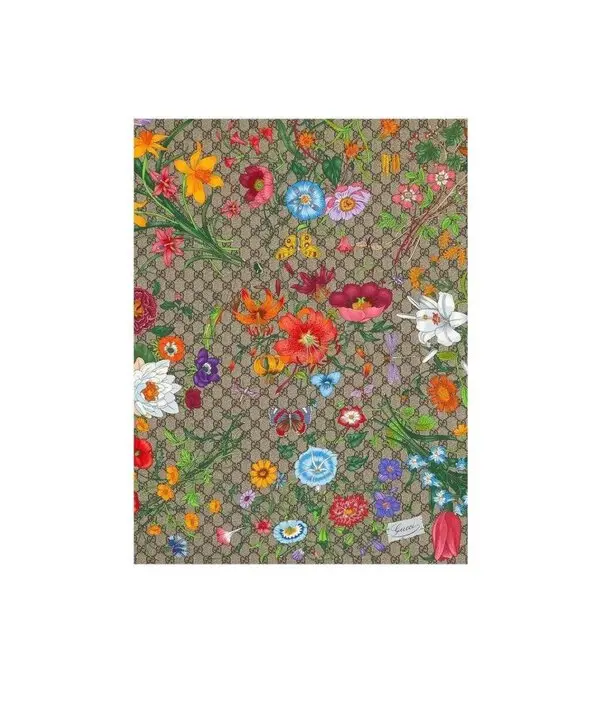 Gucci Gg Flora Print Scarf - Multicolor