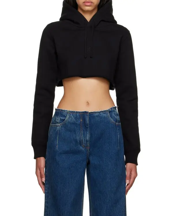 Givenchy Cropped Cotton Hoodie With 4g Logo