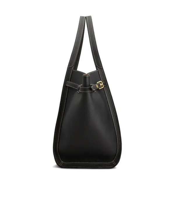 TOD'S Medium Top Handle Shopping Tote Bag - Black