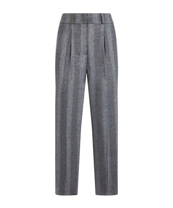 Peserico High-waist Tailored Pants - Gray