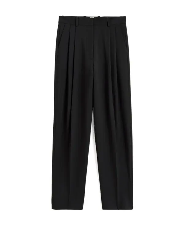TOTEME High-waisted Straight-leg Trousers - Black