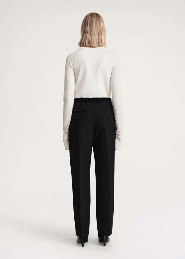TOTEME High-waisted Straight-leg Trousers - Black
