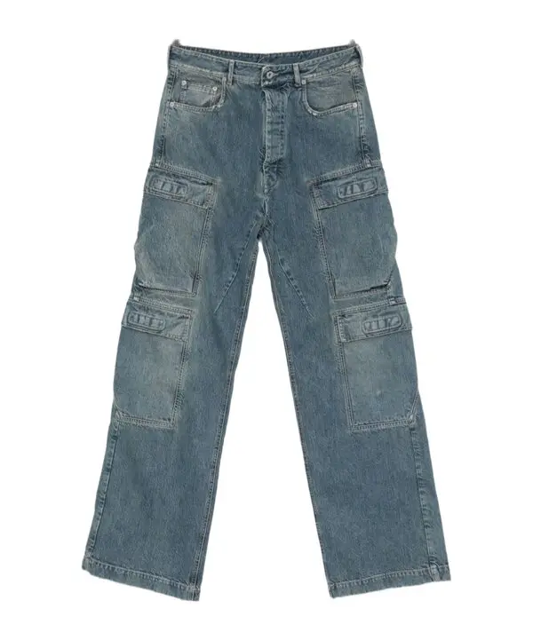 Rick Owens Distressed Relaxed-fit Cargo Jeans