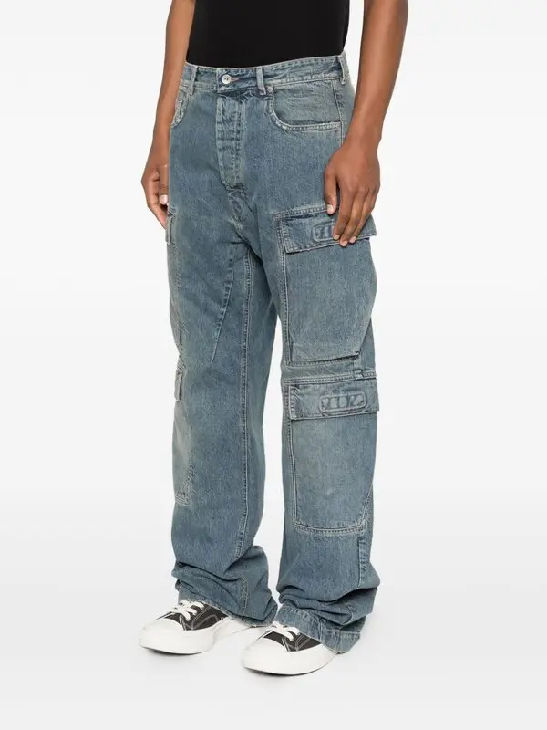 Rick Owens Distressed Relaxed-fit Cargo Jeans