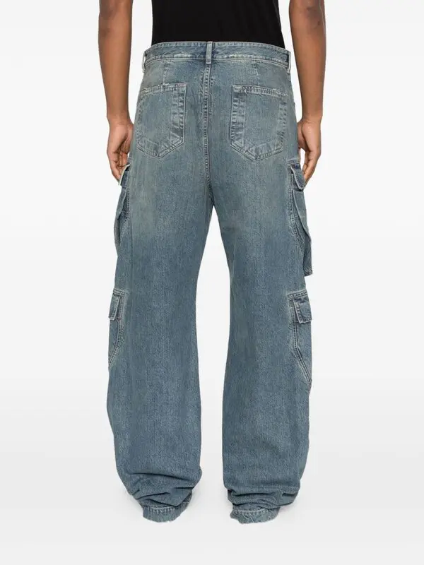 Rick Owens Distressed Relaxed-fit Cargo Jeans
