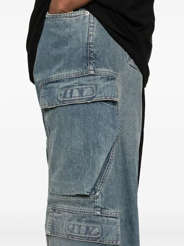 Rick Owens Distressed Relaxed-fit Cargo Jeans