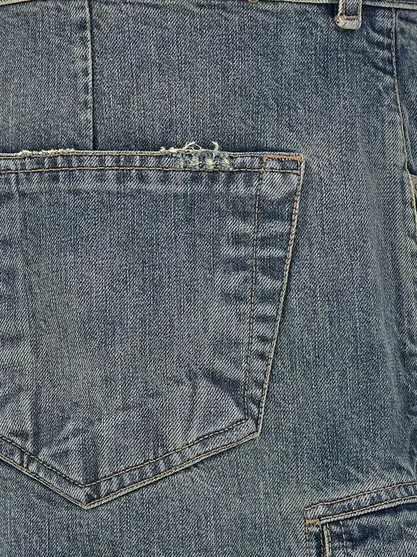Rick Owens Distressed Relaxed-fit Cargo Jeans