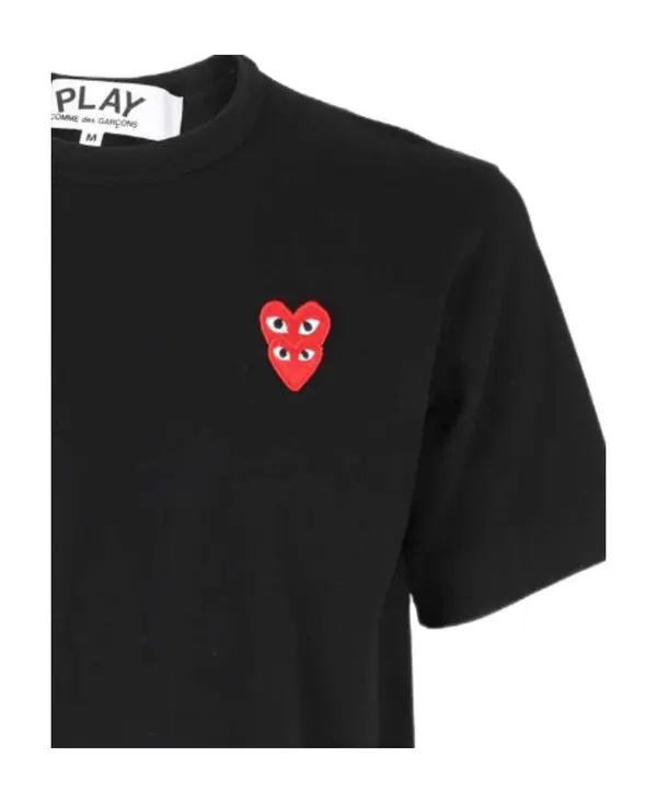 Play Comme Des Garcon Logo Short-sleeved T-shirt - Black