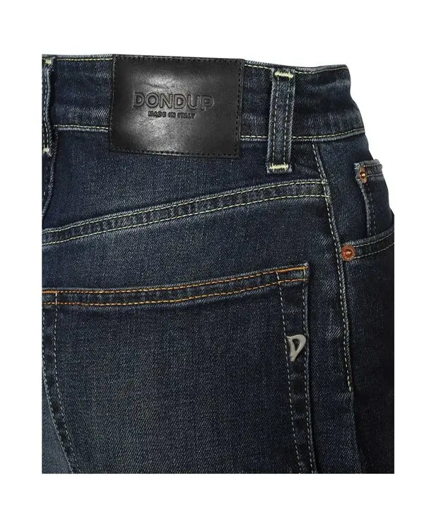DONDUP Faded Denim Mini Skirt With Belt Rings And Distressed Details - Black