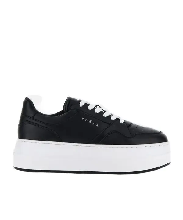Hogan Flatform Sneakers With Logo Print - Black