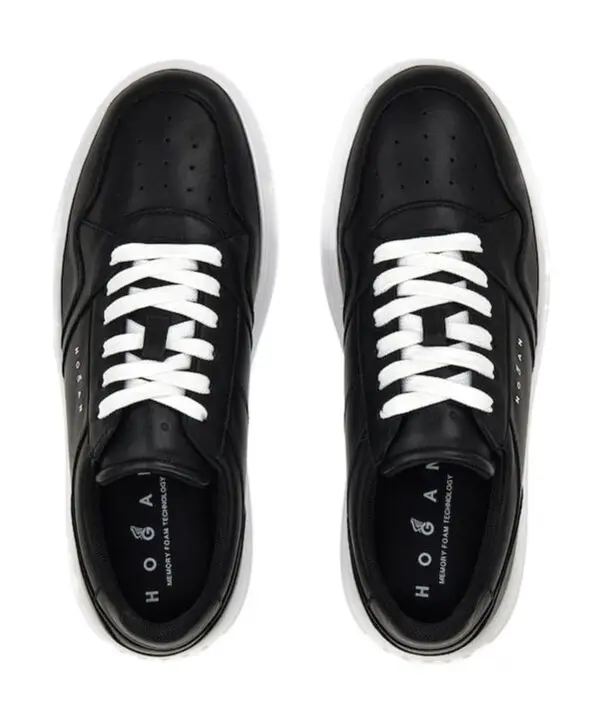 Hogan Flatform Sneakers With Logo Print - Black