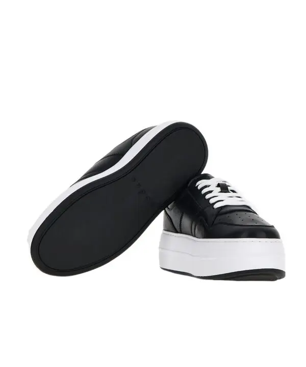Hogan Flatform Sneakers With Logo Print - Black