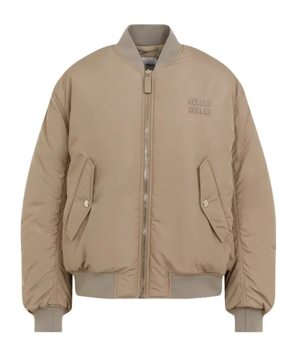 Miu Miu Logo Patch Bomber Jacket