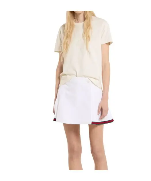 Gucci Medium Cotton Jersey T-shirt With Interlocking G Detail - Ivory
