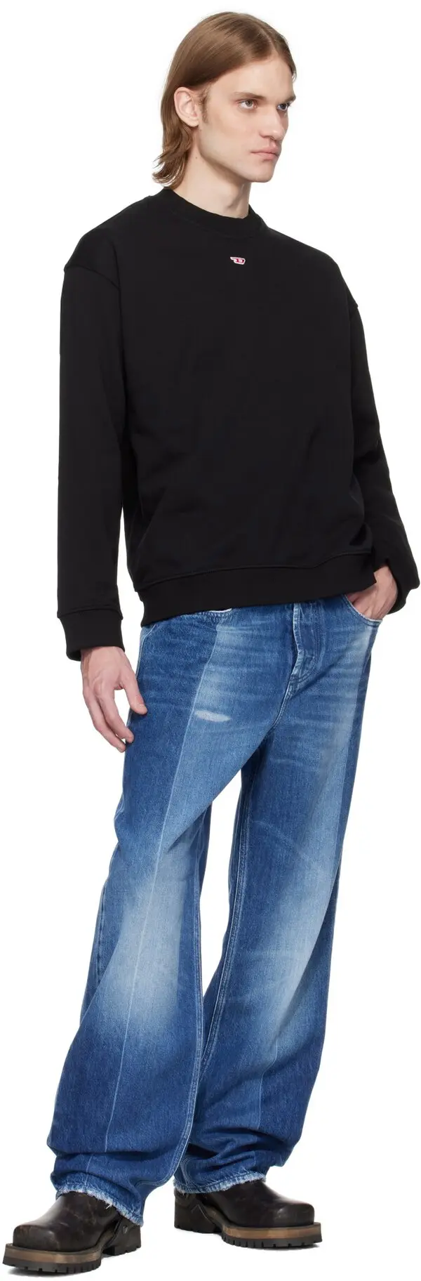 DIESEL® S-boxt-d Logo Patch Sweatshirt