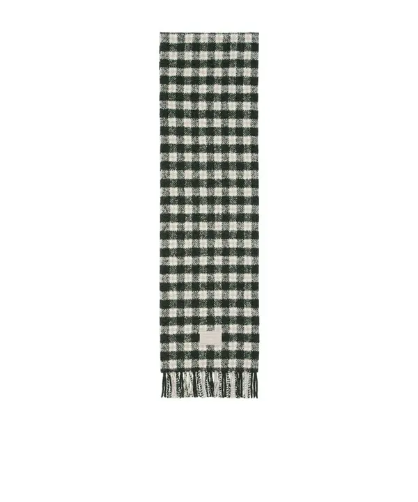 Acne Studios Checked Fringed Scarf - Black