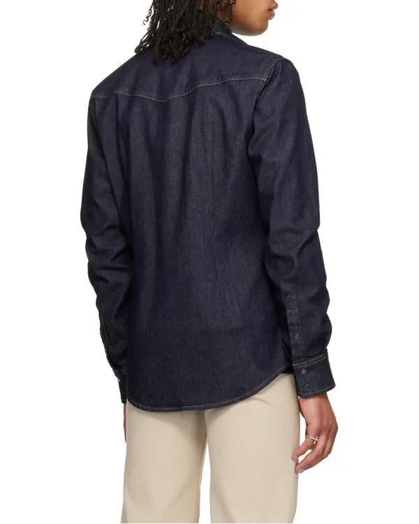 Dolce & Gabbana Dolce Gabbana Heraldic Emblem Denim Shirt - Blue