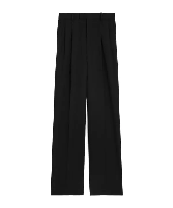 Celine Diagonal Wool Jazz Trousers - Black